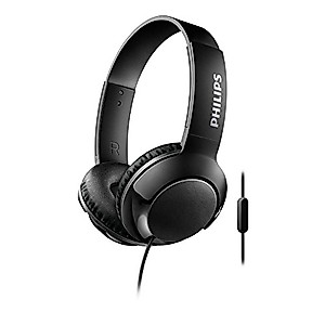Philips BASS+ On Ear Headphones with Mic - Black (SHL3075BK/27)