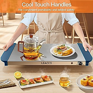 Leacco Buffet Server & Food Warmer, 3 x 2.5Qt Electric Chafing Dish Set, 25 x 14 Warming Tray Stainless Steel for Parties, Catering, Events