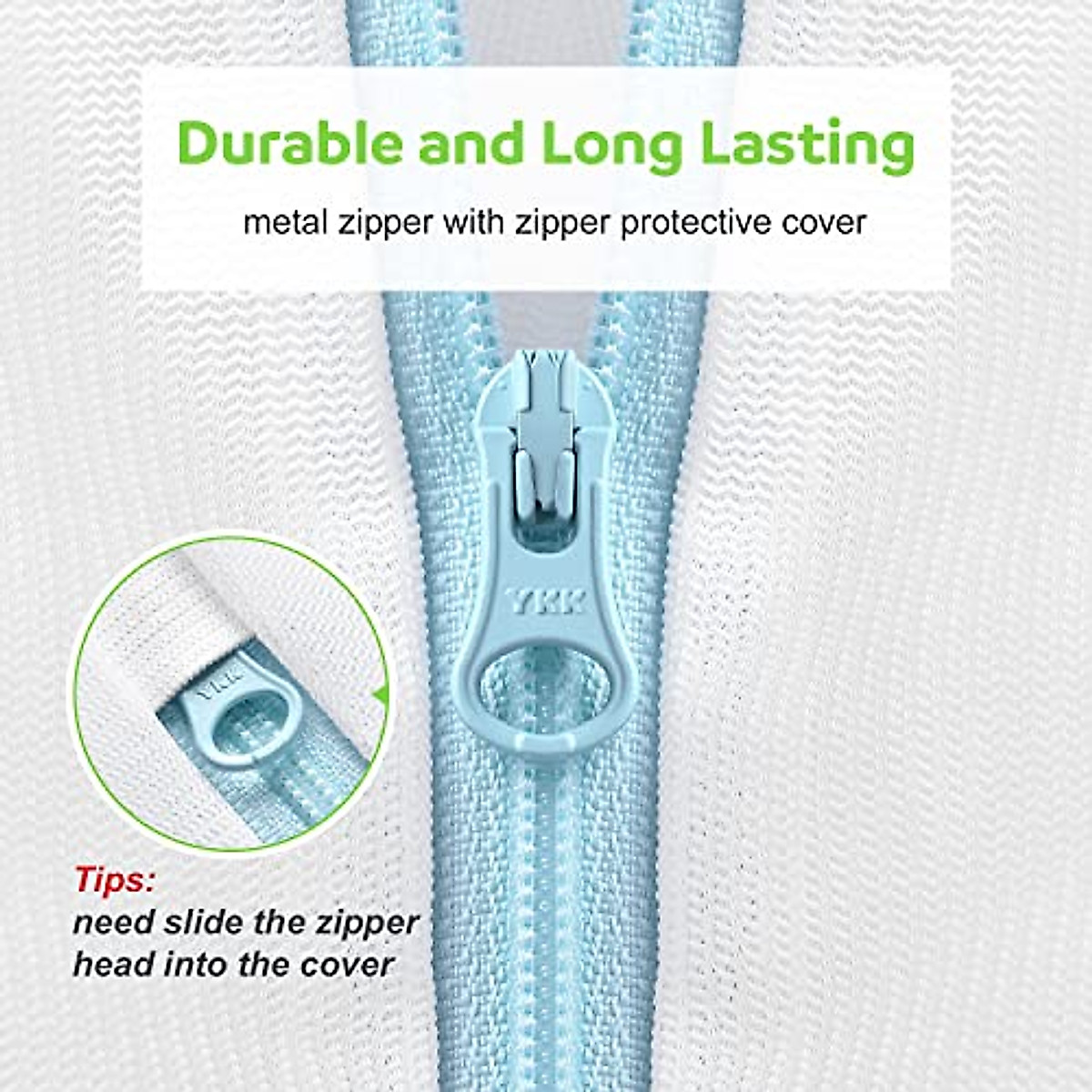 OTraki 2 Pack Mesh Laundry Bags with Handle 16 x 20 inch Side Widening Delicate Bag for Washing Machine Large Opening Zippered Wash Bag for Coat Sweater Lingerie Sock Travel Dorm Organizer