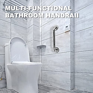 2 Pack 12 Inch Shower Grab Bars, LONVICHTT Stainless Steel Shower Handle, Bathroom Safety Bars, Elderly, Pregnant, Handicap Senior Assist Bath Handle