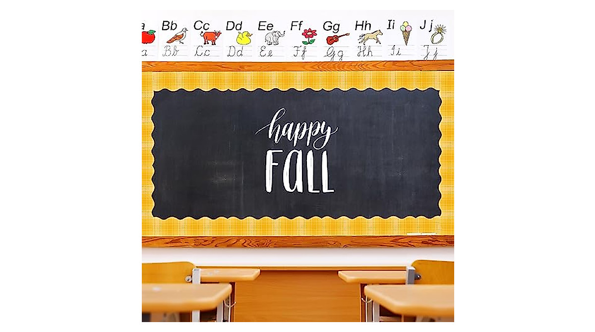 Fall Autumn Plaid Bulletin Board Borders - 79 ft DIY Classroom Decor