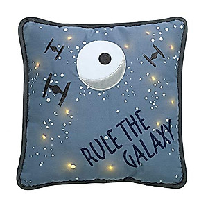 Lambs & Ivy Star Wars Signature Galaxy LED Light-Up Decorative Throw Pillow