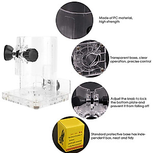 Trimmer Base, Woodworking Trimmer Router Transparent Plastic Base Power Tool Protective Accessory(Thickened)
