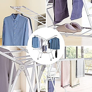 YUBELLES 61.81 * 22.84 * 51.18in Clothes Drying Rack, Gullwing Space-Saving Laundry Rack, Space Saving Laundry Drying Rack, Easy Storage Laundry Indoor and Outdoor Use