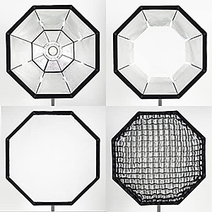 AMBITFUL 37" 95cm Octagon Honeycomb Grid Softbox, Bowens Mount Softbox Compatible Studio Flash Strobe Lighting MS300 SK400 AD600 AD400Pro VL150 VL200 VL300 SL-60W SL200II SZ200Bi (FW 95)