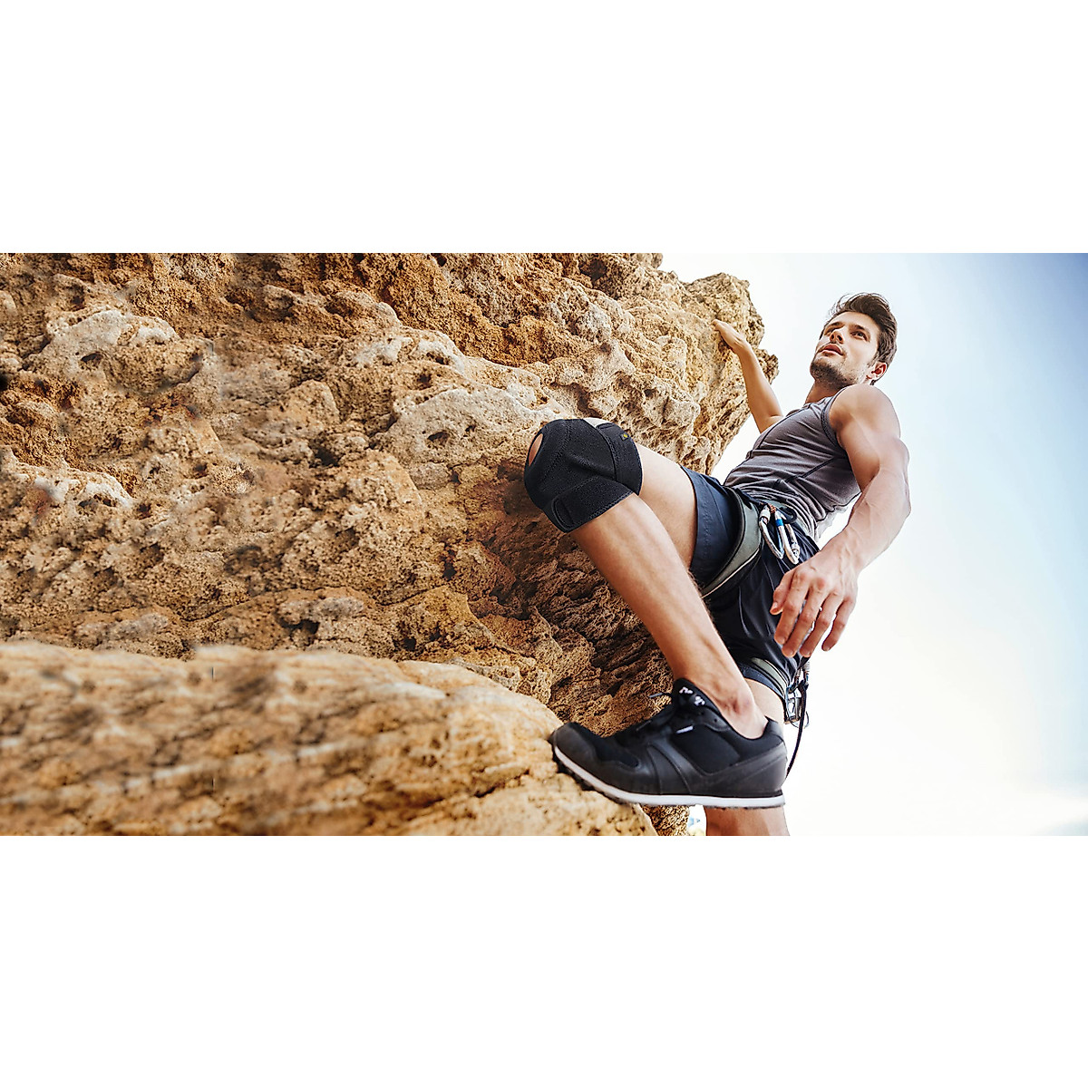 Bracoo Knee Support Brace for Men Women, Adjustable Compression Sleeve Wrap Patellar Pad Tendon - Arthritis Pain, meniscus tear, Injury Recovery, Running, Workout, KS10