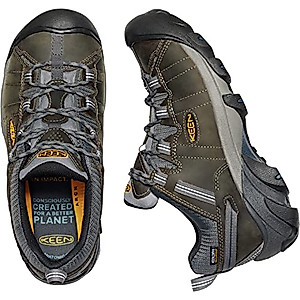KEEN Men's Targhee 2 Low Height Waterproof Hiking Shoes, Gargoyle/Midnight Navy, 10.5 US