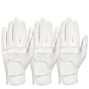 3 Mens All Weather Full Palm Cabretta Golf Gloves (Left) (2XL)