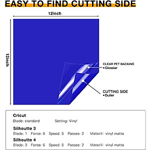 HTVRONT Vinyl for Cricut - 65 Pack Permanent Adhesive Vinyl Sheets Set - 55 Vinyl Sheets 12" x 12" & 10 Transfer Tape Sheets, 35 Color for Party Decoration, Sticker, Craft Cutter, Car Decal