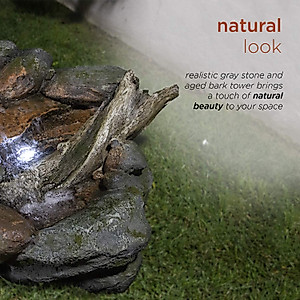 Alpine Corporation WIN558 Water Fountain, Gray/Beige, 60" Length