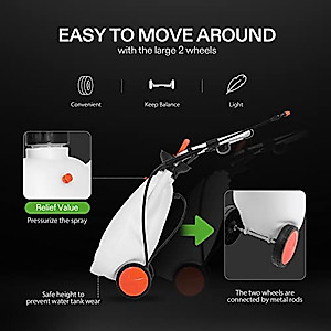 VIVOSUN 3.2 Gallon Lawn and Garden Wheeled Pump Compression Sprayer with Pressure Relief Valve, Labor-Saving Wheel Design