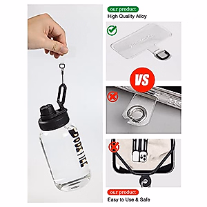 project-cb Phone Tether Tab 2 Pack,Universal Phone Lanyard Patch Without Adhesive,Phone Strap Replacement Part for Cell Phone (Black&Clear)