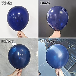 100Pcs Blue Balloons, Navy Blue Balloon Garland Arch Kit 18/12/10/5 Inch Matte Blue Different Sizes Latex Balloons for Birthday Wedding Party Baby Shower Wedding Graduation Decorations