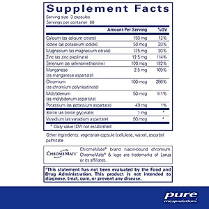 Pure Encapsulations Mineral 650 Without Copper & Iron | Hypoallergenic Combination of Balanced Chelated|Minerals | 180 Capsules