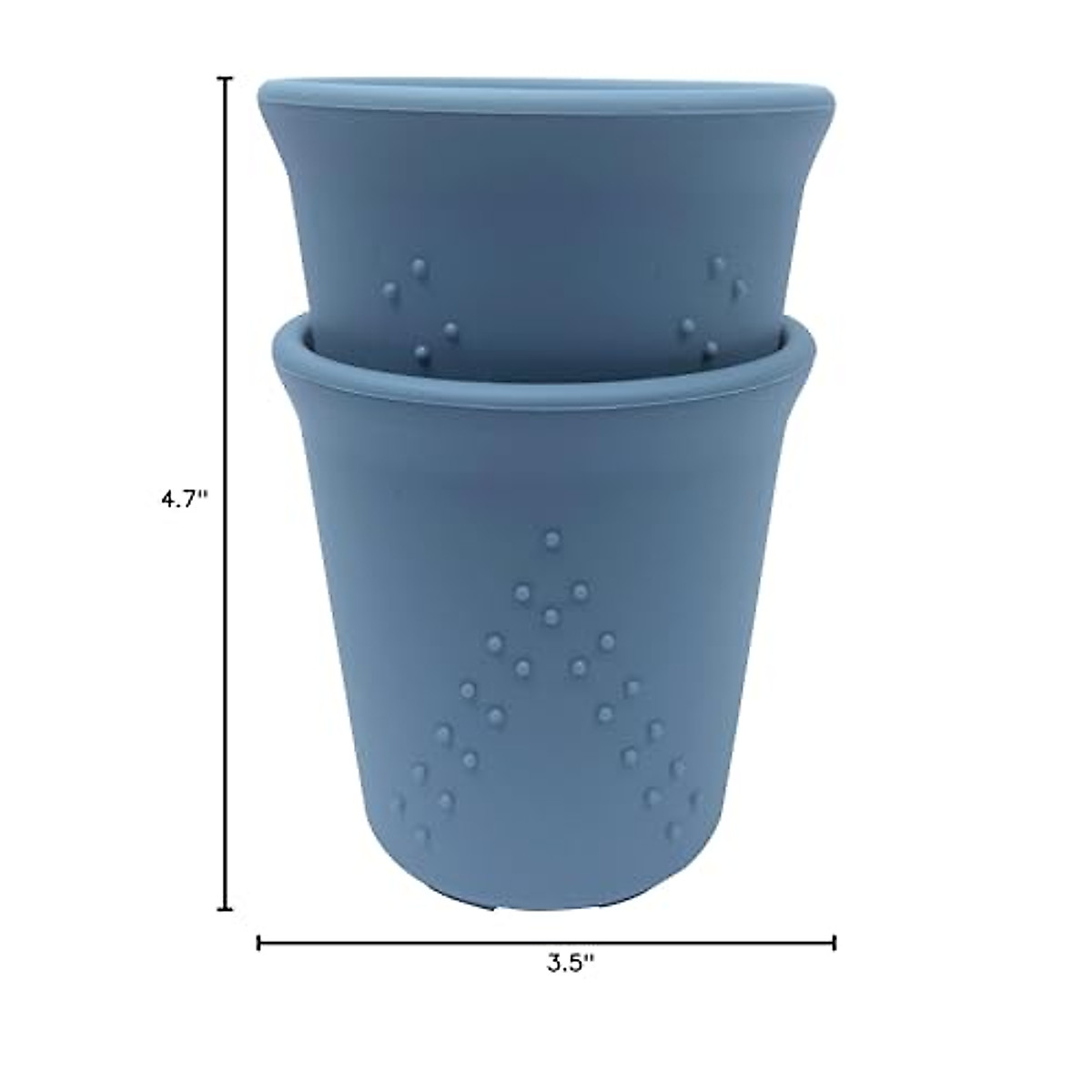 BraveJusticeKidsCo. | SiliSteel™ Drinking Cups | Kids and Toddler Silicone + Steel Dinnerware Cups | Unbreakable Dinnerware | Reusable Dishwasher Safe Water Glasses (2 Pack) (Citadel)