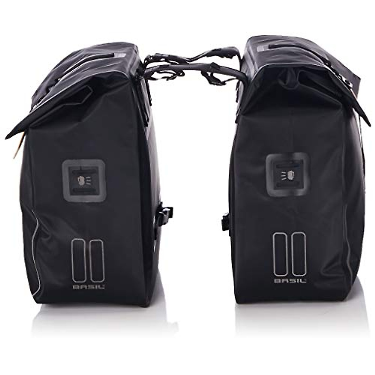 Basil, Urban Dry Double Bag, Double Bag, Solid Black, 50 Litre (17659)