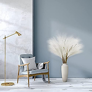 Artflower Artificial Pampas Grass, 6Pcs 39.3" Faux Pampas Branches Tall Reed Grass Decor Fake Reed Phragmites Plants Boho Home Decor Bunches for Home Wedding Party Decor(White)