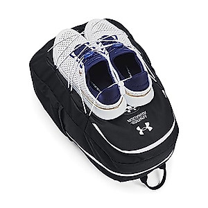 Under Armour Unisex-Adult Hustle Sport Backpack, (019) Black/Black/White, One Size Fits All