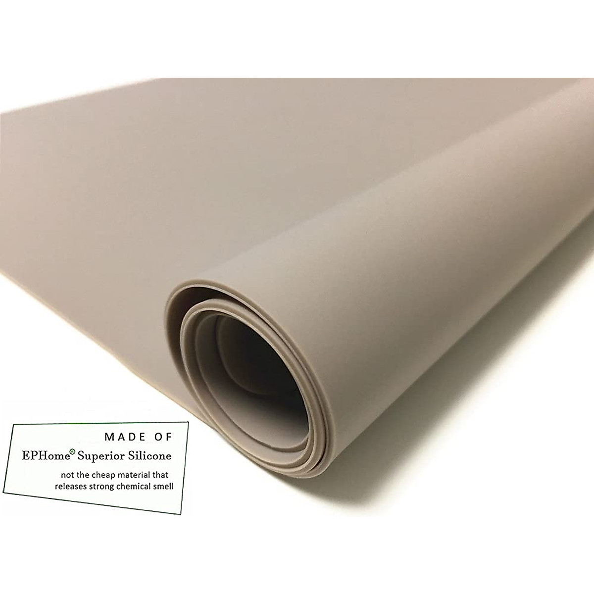 EPHome Extra Large Multipurpose Silicone Nonstick Pastry Mat, Heat Resistant Nonskid Table Mat, Countertop Protector, 23.6''x15.75'' (XL, Taupe)