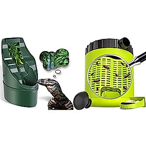 NEPTONION Reptile Feeding Kit, Come with a Reptile Cricket Keeper and a Reptile Water Feeder, Suitable for Lizard, Bearded Dragon, Chameleon, Gecko