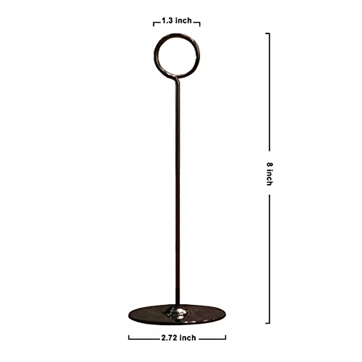 Urban Deco 16 Pieces Table Card Holder 8 inches Table Number Holders Place Steel Card Holders for Photos, Food Signs, Memo Notes, Weddings, Restaurants, Birthdays (Black)