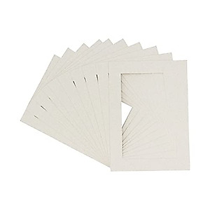 8x10 Mat Bevel Cut for 5.5x8.5 Photos - Acid Free Oyster Shell White Precut Matboard - For Pictures, Photos, Framing - 4-ply Thickness