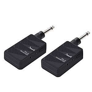 Amuzik Wireless Transmitter Receiver 2.4GHz Wireless Guitar System Low Latency Rechargeable Guitar Wireless System for Guitar Bass Electric Instruments