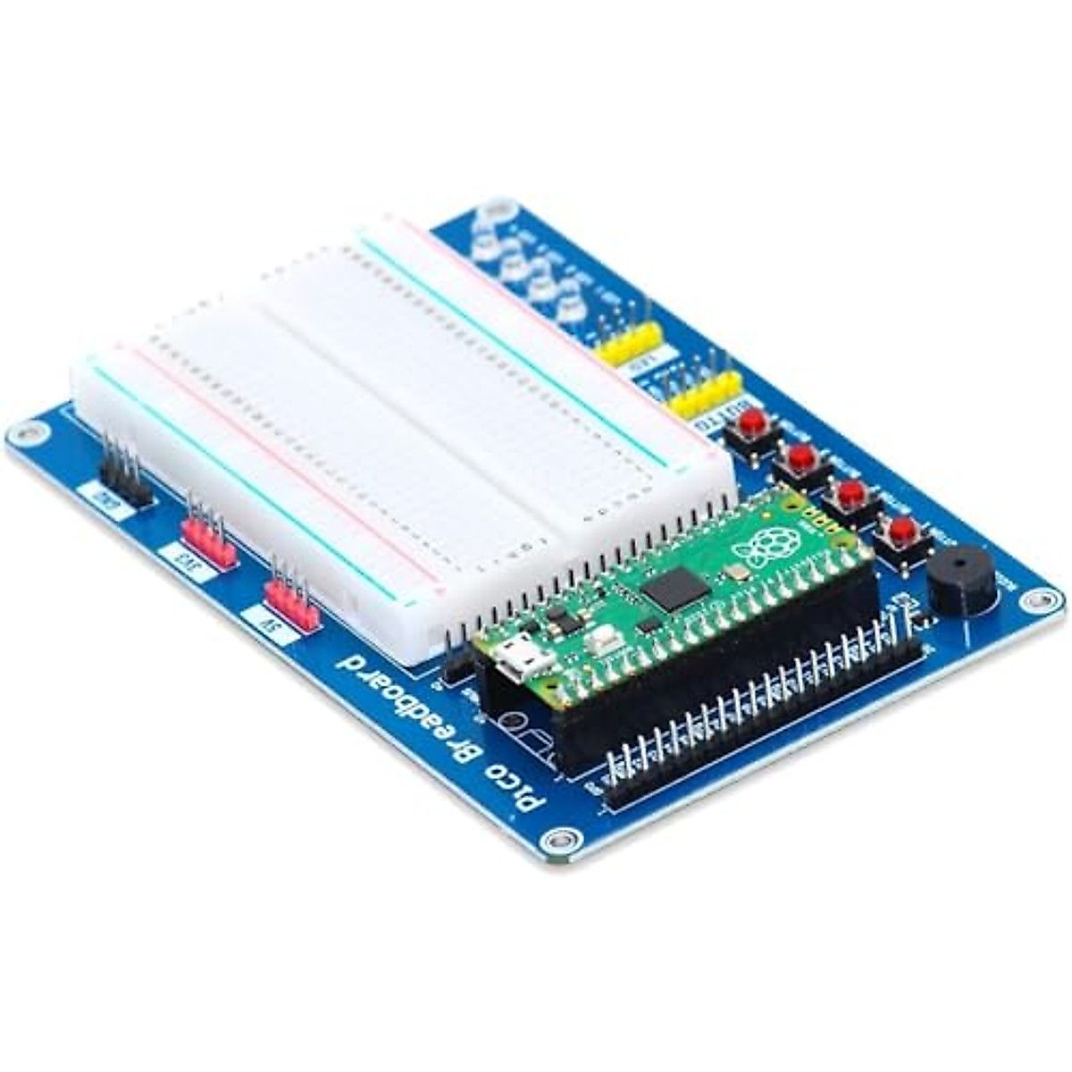 sb components Raspberry Pi Pico Breadboard Kit with Raspberry Pi Pico for Multi-Purpose Microcontroller Board with Pi Pico Breadboard Kit Breakout Board for Projects