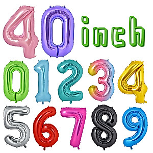 40 inch Number 2 Balloons, Large Number Balloon 2 for Birthday Graduation Wedding Anniversary Celebration Party Decorations (Blue)