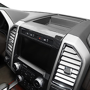 for F150 Emergency Llight Switch Trim Decorative Panel fit 2015 2016 2017 2018 2019 2020 Ford F150(Carbon Fiber Grain)