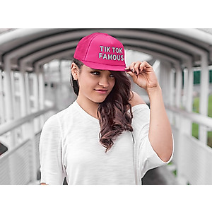 ALLNTRENDS TIK Tok Famous Trucker Hat Embroidered Cap Adult Adjustable Graphic Hat (Black)