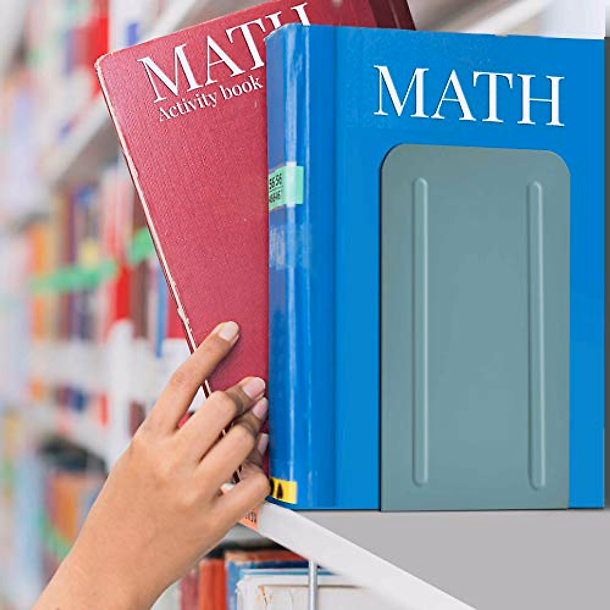 Acrimet Premium Metal Bookends (Heavy Duty) (Green Color) (1 Pair)