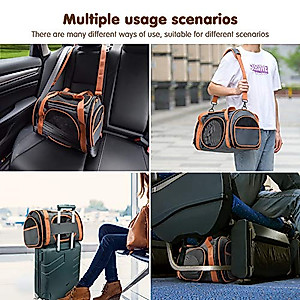 OKMEE Cat Carrier TSA Airline Approved with Ventilation for Small Medium Cats Dogs Puppies, Dog Carrier with Big Space, 5 Mesh Windows, 4 Open Doors for Comfortable Travelling.