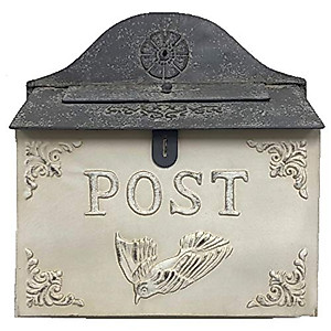 The Nifty Nook I Vintage Style Post Box I Nostalgic Charm Home Decor I Farmhouse Design I 12.75" Width x 13.75" Height (White Horizontal)