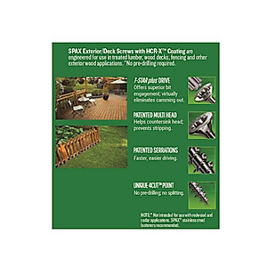 SPAX 4191670500404 Wood-Screws, 10 x 1-1/2"