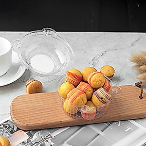 Zezzxu 100 Pack Individual Cupcake Containers Single Disposable Clear Plastic Dome Cupcake Holders Cake Boxes Muffin Case Cups Pods