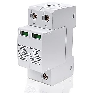 VOZINMOST Voltage Surge Arrester Device Circuit Breaker, 2P Surge Protective Device DC Photovoltaic Lightning Protector Safe House Low-Voltage Arrester (1000V 2P20KA)
