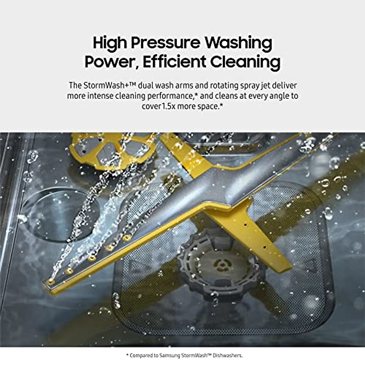 SAMSUNG Smart 44dBA Dishwasher w/ StormWash+, AutoRelease Door, Quiet Operation, 3 Dish Racks, Pre Blast Cycle, Energy Star Certified, DW80B6060UG/AA, Fingerprint Resistant Stainless Steel, Black