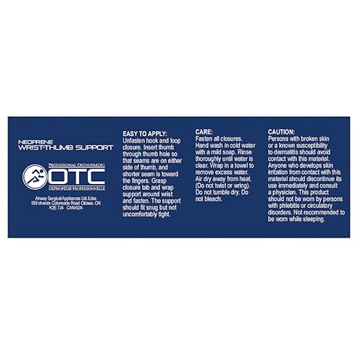 OTC Wrist-Thumb Splint, Wrap Style Support, Neoprene, Small