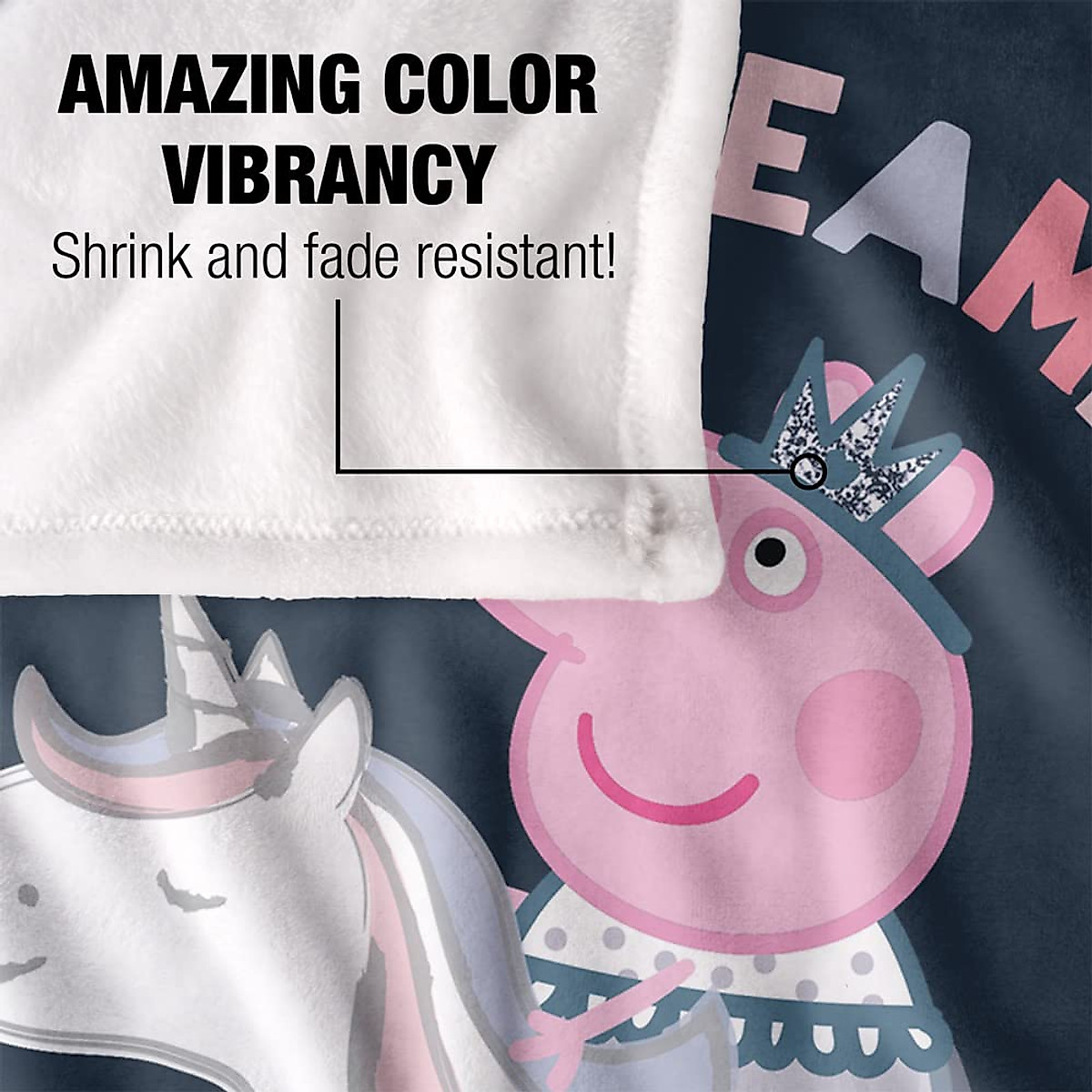 LOGOVISION Peppa Pig Little Dreamer Kids Silky Touch Blanket, 36" x 58"