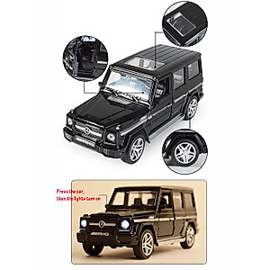 iLooboo Alloy Collectible Black Benz G65 AMG Toy Car Model Pull Back Die-Cast Vehicle with Lights and Sound