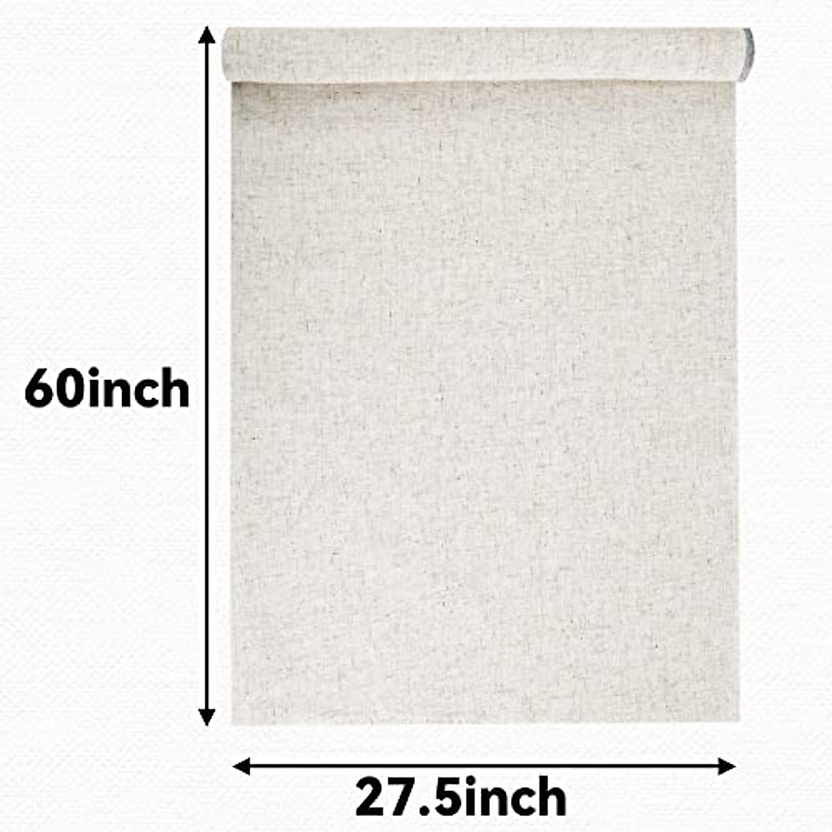 Caydo 60 by 27.5 Inch Linen Fabric, Large Size Linen Fabric Cloth for Needlework, Dressmaking, Bag, Embroidery, Tablecloths and Garments Craft