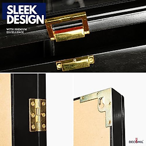 DECOMIL Graded Sports Card Display Case, Trading Baseball Card Display, Football Card Display, Basketball Card Display, Comic, Card Collection Display Cabinet, 3 Color, Solid Wood (Black)