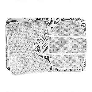 WONDERTIFY Kids Video Game Bathroom Antiskid Pad Computer Device Controller Button Handheld 3 Pieces Bathroom Rugs Set, Bath Mat+Contour+Toilet Lid Cover Black White