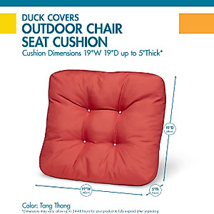 Duck Covers Water-Resistant 19 x 19 x 5 Inch Indoor Outdoor Seat Cushions, Tang Thang, 2-Pack, Outdoor Patio Cushions