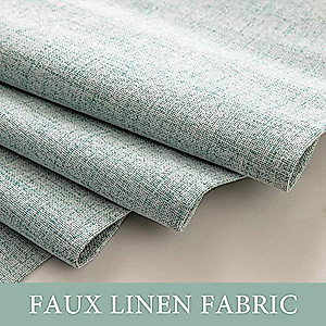MIULEE 100% Blackout Curtain Linen Textured for Sliding Patio Door/Bedroom/Living Room Thermal Insulated Room Divider Curtain 1 Panel 100" Wide x 84" Long Seafoam Green