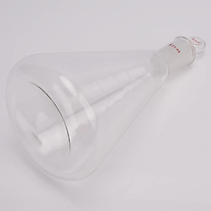 stonylab Glass 24/40 Erlenmeyer Flask with Stopper, 1000 ml Borosilicate Glass Heavy Wall Flask with 24/40 Standard Taper Outer Joint and Glass Stopper
