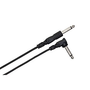 Hosa CPP-103R 1/4 in TS to Right-angle 1/4 in TS Unbalanced Interconnect, 3 feet