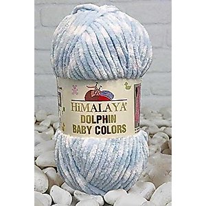 Himalaya Dolphin Baby Colors (5-Pack), 656 yds 5X100 Gram, Super Bulky Himalaya Yarn, Blanket Yarn, Velvet Yarn, Knitting Yarn, Amigurumi Yarn (80425)