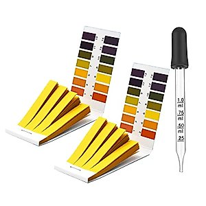 REALEGO pH Test Strips, 2PACK 160 Strips，Professional pH 1-14 Test Paper with 1mL Glass Dropper for Water,Teaching,Chemistry Experiment, Saliva and Urine